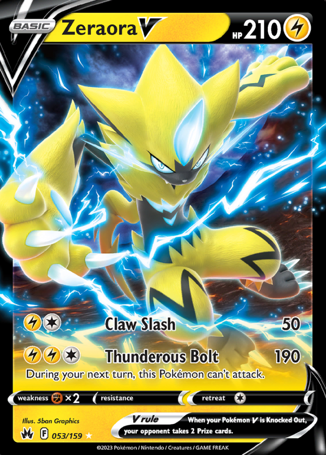 Zeraora V - Crown Zenith - Rare Holo V - Pokemon TCG - DigitalTQ
