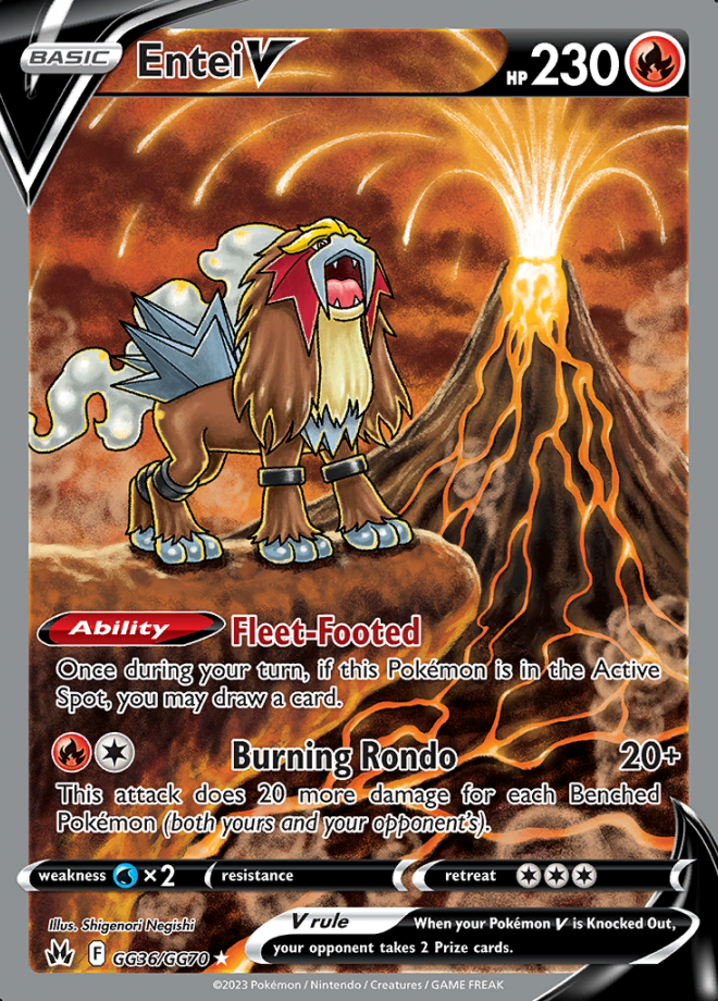 Entei V - Crown Zenith - Rare Holo V - Pokemon TCG - DigitalTQ