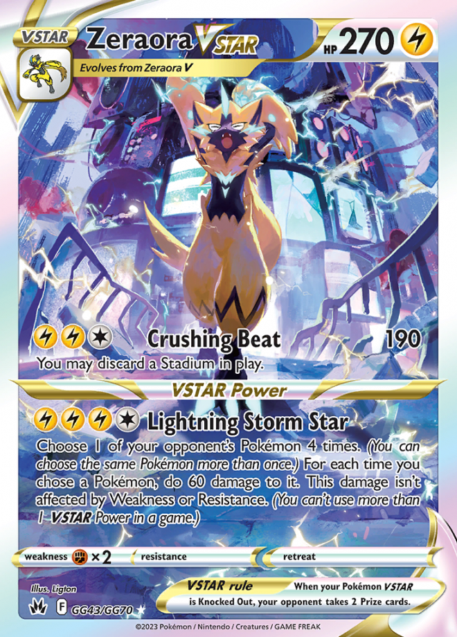 Zeraora VSTAR - Crown Zenith - Rare Holo VSTAR - Pokemon TCG - DigitalTQ Zeraora VSTAR - Crown Zenith - Rare Holo VSTAR - Pokemon TCG - DigitalTQ