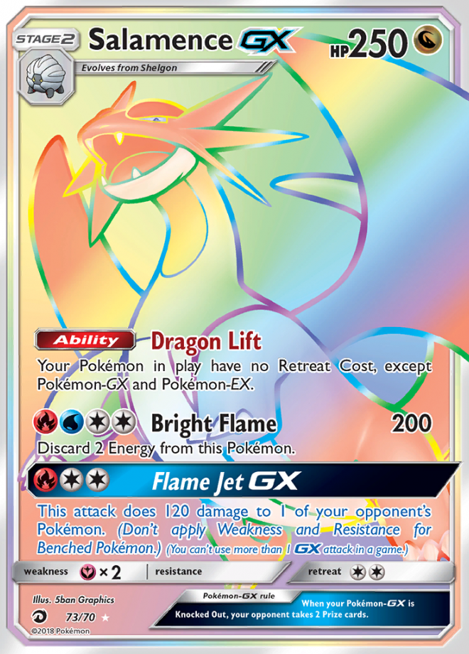 Salamence GX - Dragon Majesty - Rare Rainbow - Pokemon TCG - DigitalTQ