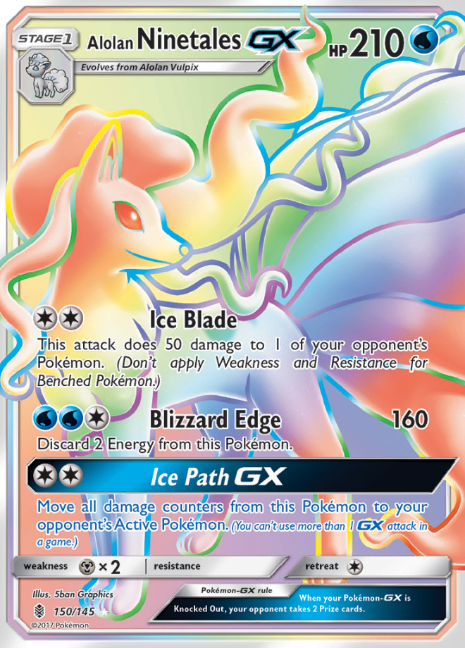 Alolan Ninetales GX - Guardians Rising - Rare Rainbow - Pokemon TCG - DigitalTQ