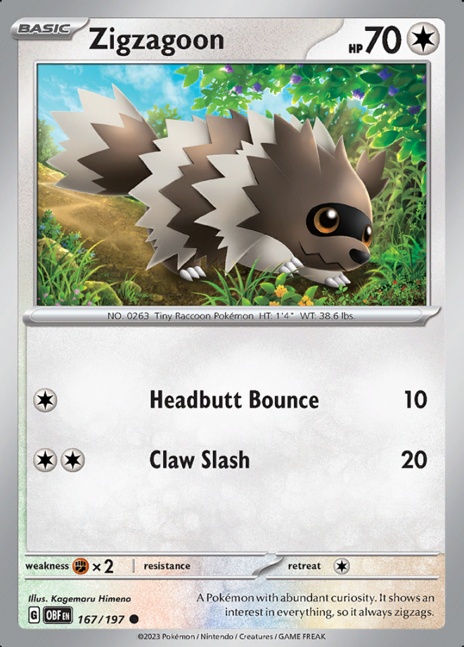 Zigzagoon Obsidian Flames Common Pokemon Tcg Digitaltq