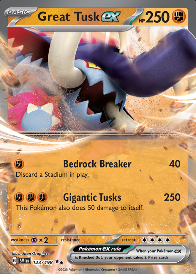 Great Tusk EX - Scarlet & Violet - Double Rare Holo - Pokemon TCG - DigitalTQ