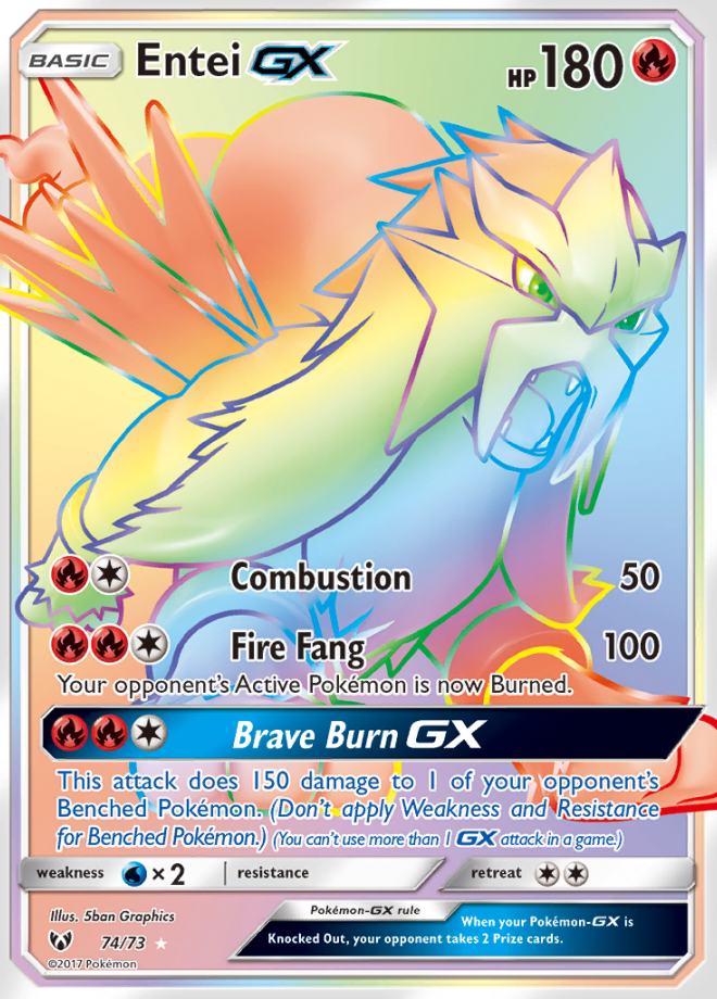 Entei GX - Shining Legends - Rare Rainbow - Pokemon TCG - DigitalTQ