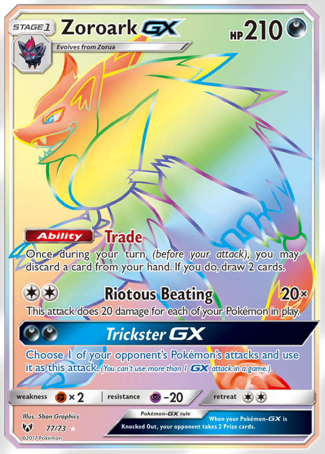 Zoroark GX - Shining Legends - Rare Rainbow - Pokemon TCG - DigitalTQ