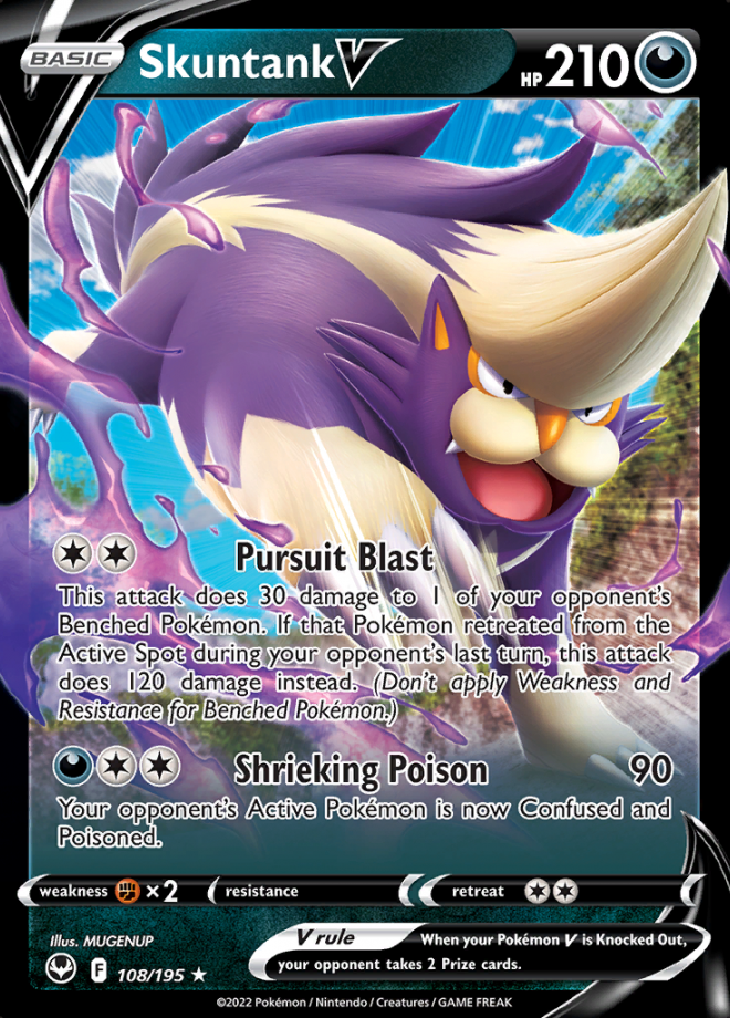Skuntank V - Silver Tempest - Rare Holo V - Pokemon TCG - DigitalTQ
