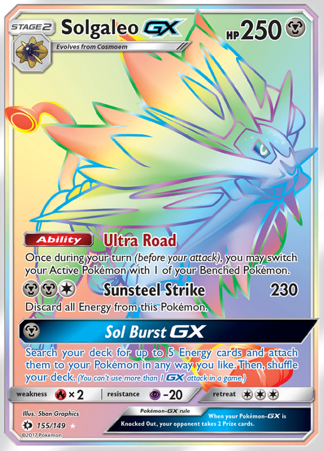 Solgaleo GX - Sun & Moon - Rare Rainbow - Pokemon TCG - DigitalTQ
