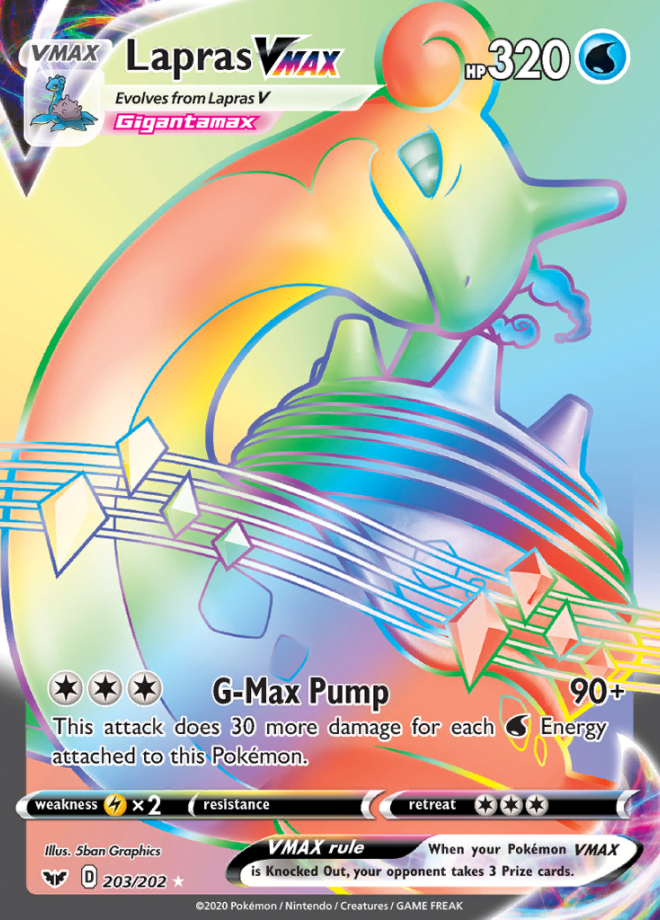 Lapras VMAX - Sword & Shield - Rare Rainbow - Pokemon TCG - DigitalTQ Lapras VMAX - Sword & Shield - Rare Rainbow - Pokemon TCG - DigitalTQ